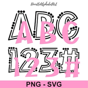 Fill Your Own Colors With Lines & Dots Doodle Alphabet PNG SVG Bundle ...