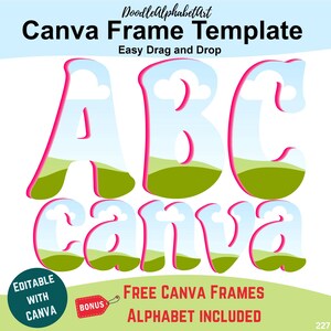 Canva Frames Cascading Alphabet, Valentine's Day Shades of PINK, Easy ...