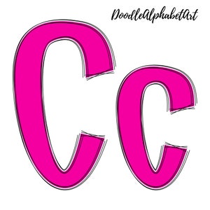 Scribble Font Alphabet PNG Bundle: Bright Color Palette Digital ...