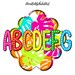 Tropical Leaf Alphabet PNG Bundle: Bright Polka Dot Letters (digital ...