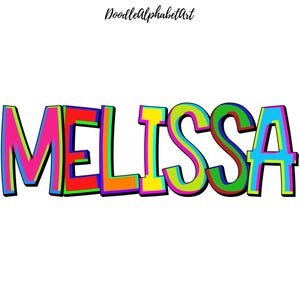 Funky Pastel Alphabet PNG Bundle: Colorful Doodle Letters (digital ...