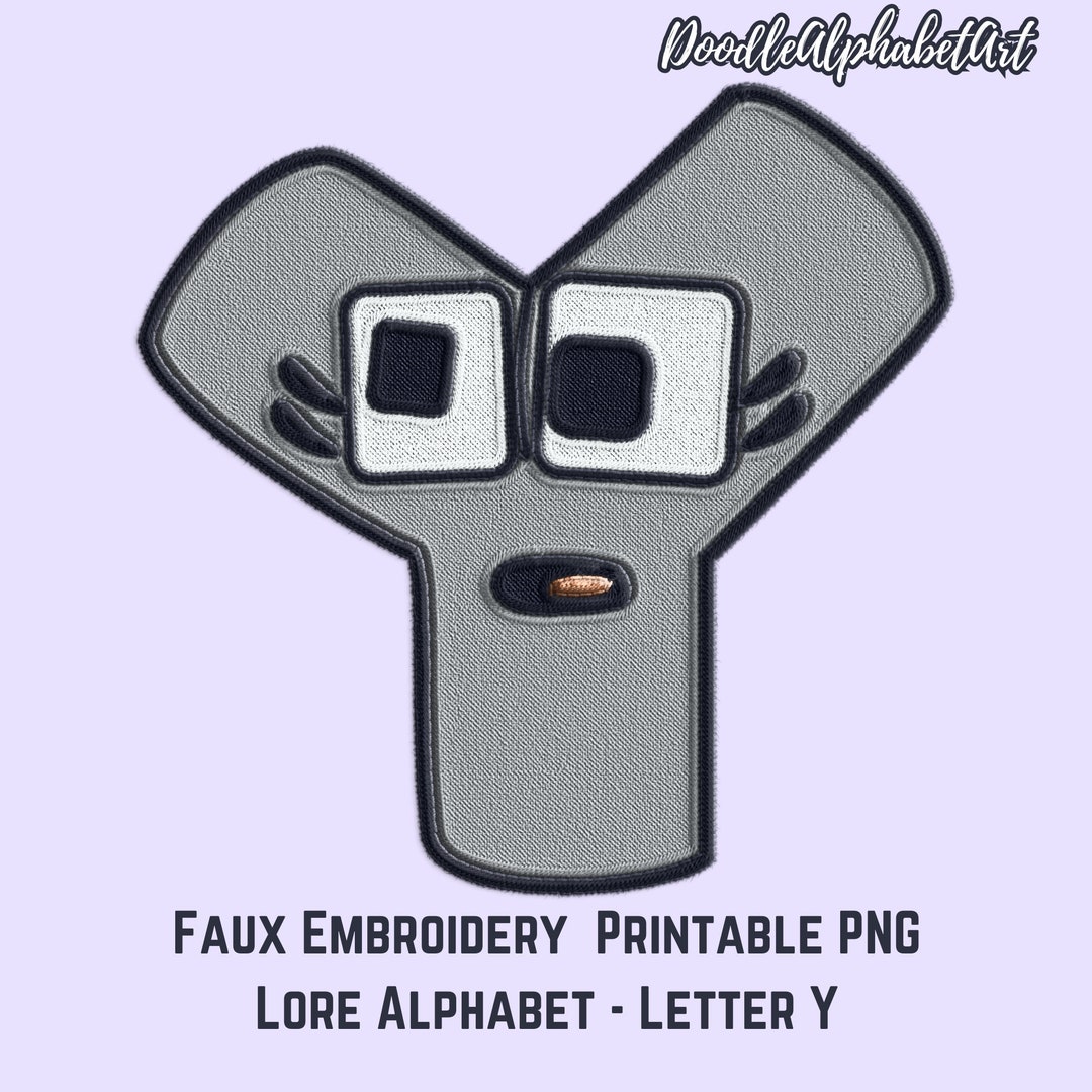 Printable PNG Lore Alphabets Collection Y Letter, Feat. Faux Embroidery ...