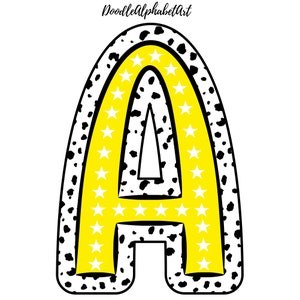 Dalmatian Star Letters PNG Bundle, Bright Colors, 5 Digital Alphapacks ...