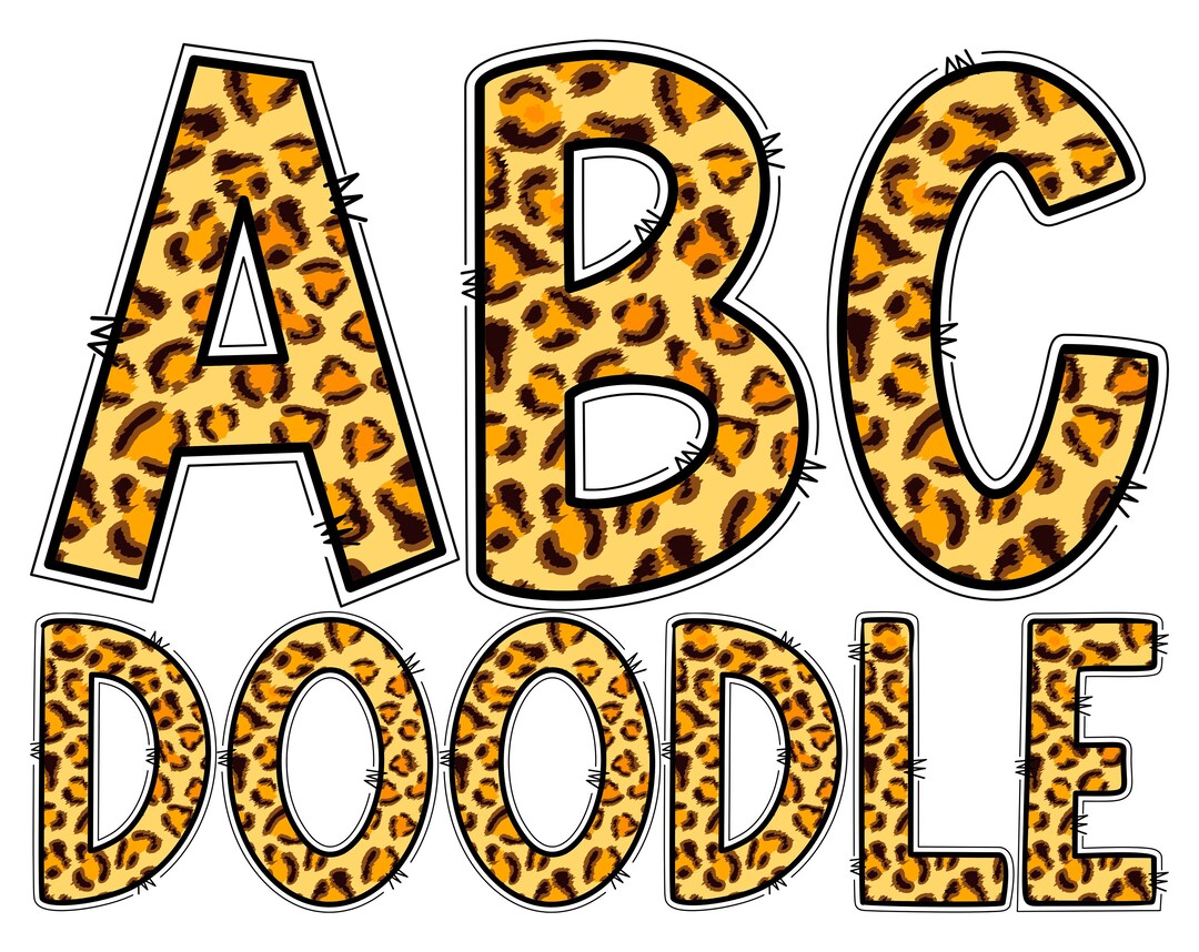 Leopard Doodle Alphabet PNG: Seamless Clipart (digital Download) - Etsy