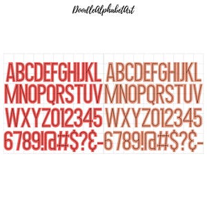 Boho Center Line Alphabet PNG Bundle, 10 Alpha Sets, Doodle Fonts ...
