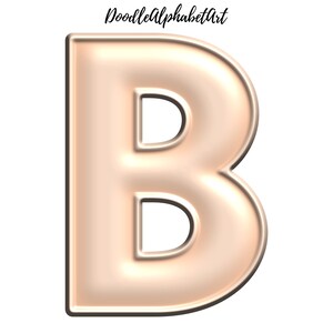 Girly Pastel Colors Inflated Alphabets PNG Bundle, 5 Alpha Sets, Doodle ...