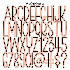 Boho Scribble Letters PNG, 10 Alpha Sets PNG Bundle, Center Line ...