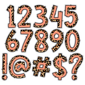 Half Leopard Boho Doodle Alphabet Letters PNG Bundle, Boho Sublimation ...