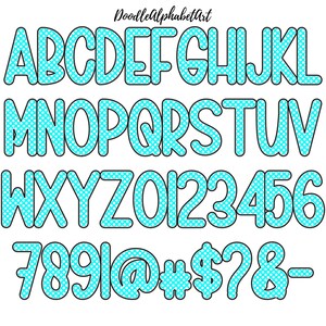 Dots Letters PNG Bundle, Bright Colors Alphabet, Hand-drawn Lettering ...