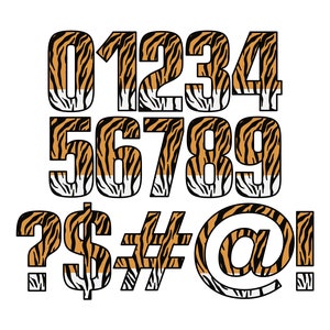 Tiger Print Digital Alphabet Bundle SVG PNG EPS Pdf, Animal Font, Wild ...