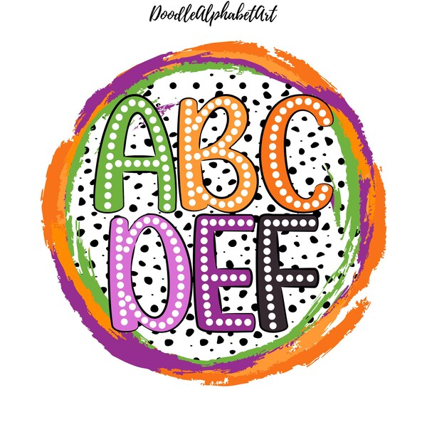 Halloween Doodle Alphabet - Etsy
