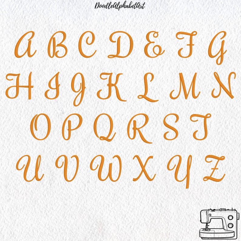 Rochester Satin Stitch Embroidery Font BX Native, 7 Formats & 6 Sizes ...