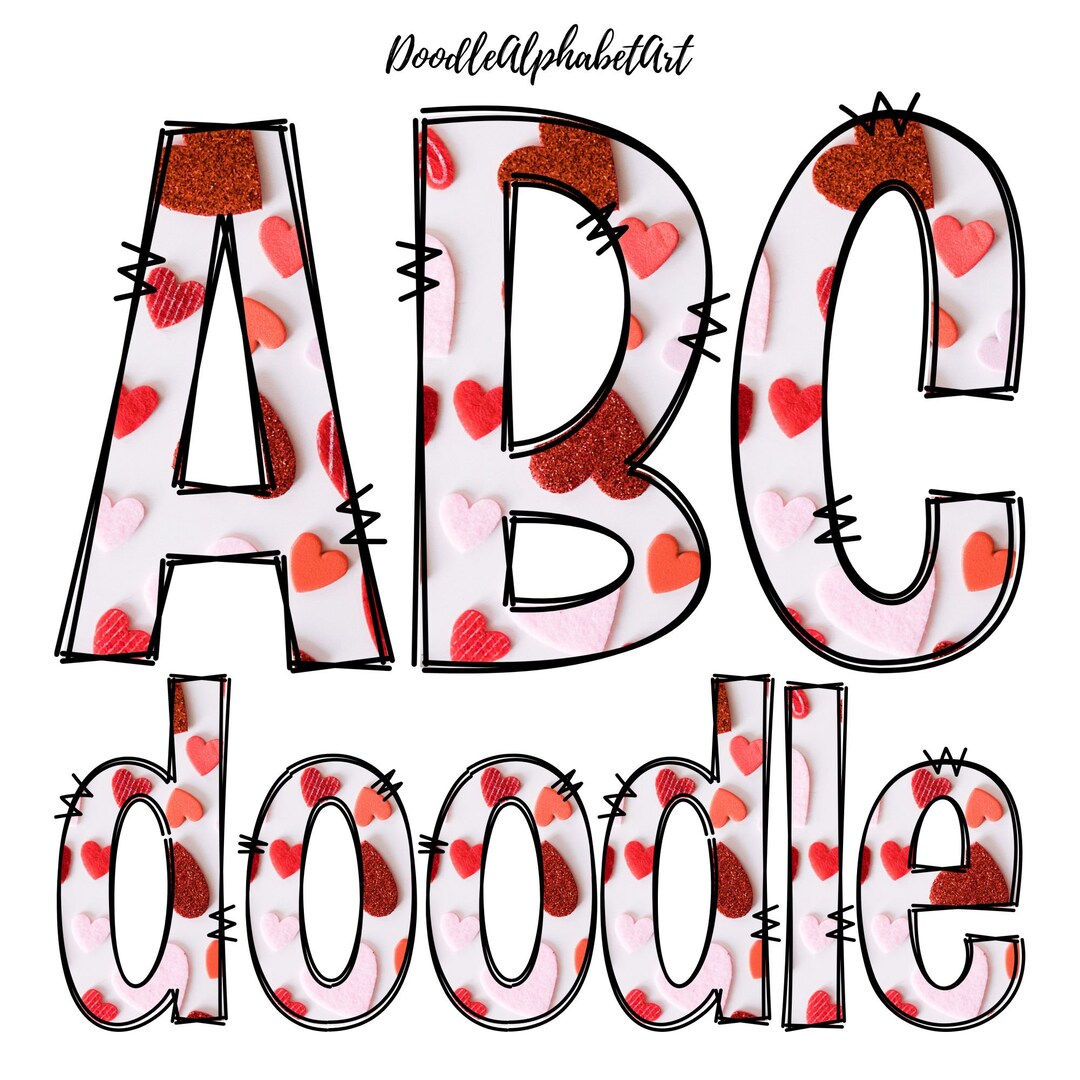 Sweeties Heart Valentine's Day Letters PNG Set Love Letter Digital ...