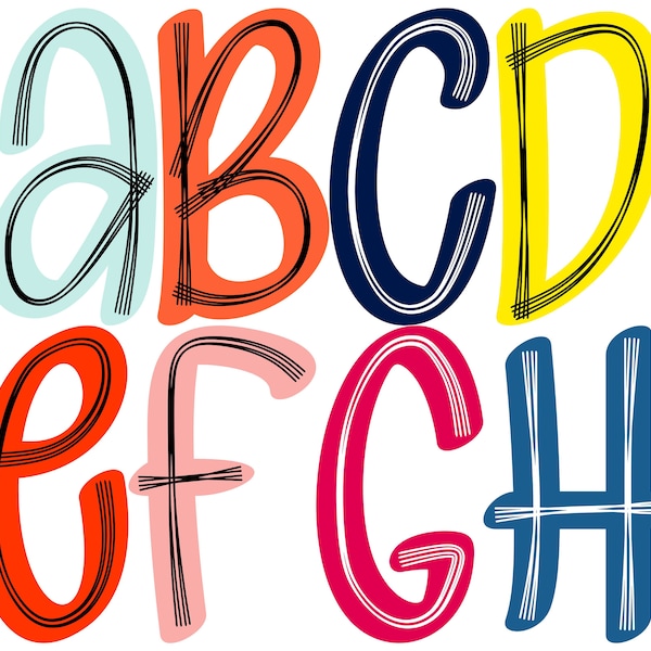 Navy Blue Preppy Letters - Etsy