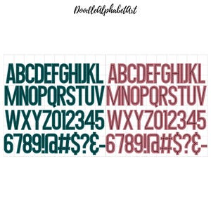 Boho Center Line Alphabet PNG Bundle, 10 Alpha Sets, Doodle Fonts ...