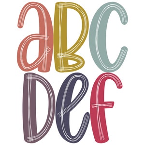 Scribble Letters PNG in 6 Colors, Orange Salmon, Alpine, Cascade ...