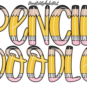 White Center Line Doodle Letters PNG, Back to School Alphabet ...