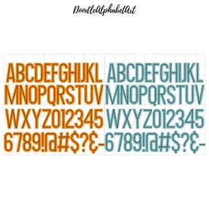 Boho Center Line Alphabet PNG Bundle, 10 Alpha Sets, Doodle Fonts ...