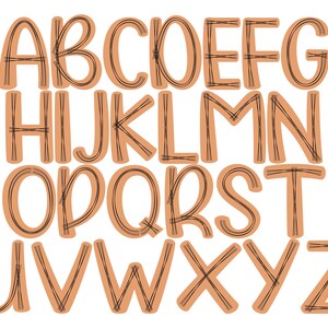 Earthy Boho Color Palette Scribble Letters PNG, A Hand Drawn Set of ...