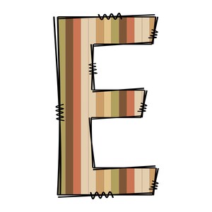 Chic-boho Patchwork Letters PNG, Hand Drawn Doodle Alphabet PNG Bundle ...