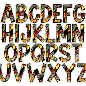 Colored Wild Animal Skins Digital Alphabet Letters PNG, Hand Drawn ...