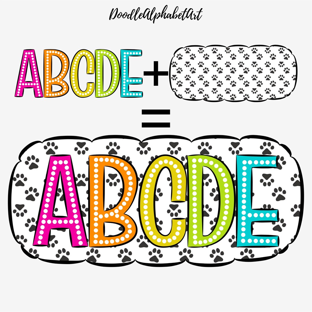 Paw Print Alphabet Bundle: Vibrant PNG Graphics (digital Download) - Etsy