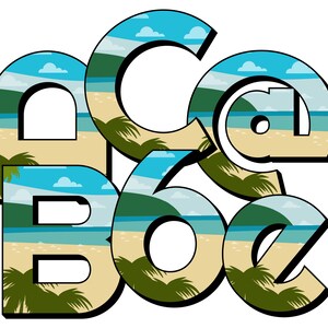 Summer Alphabet PNG, Beach Sea Letter Clipart PNG, a Hand Drawn Doodle ...