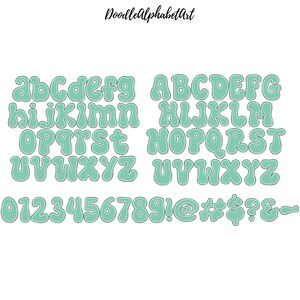 Groovy Doodle Font PNG Alphabet: Teacher Color Palette (digital ...