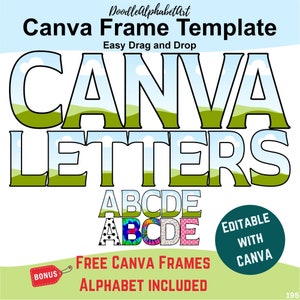 Canva Frames Outline Alphabet Letters and Numbers, Editable Canva ...