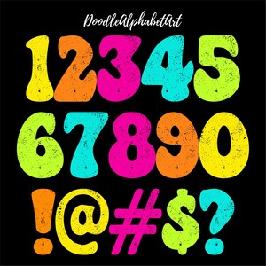 Bright Groovy Distressed Grunge Alphabet PNG Bundle, 5 Alpha Sets PNG ...