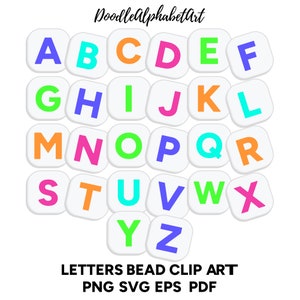 Bundle of 5 Sets of Alphabet Letter Beads Clip Art PNG SVG EPS Pdf ...