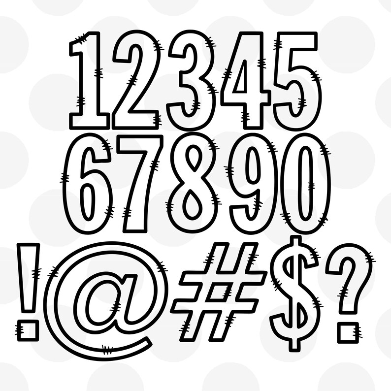 Doodle Letters Png, Full Alphabet & Number Set, PNG, SVG, EPS, Ai, Pdf ...