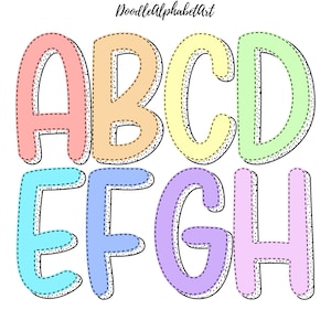Pastel Color Dalmatian Dots Alphabet Letters PNG Bundle, 8 Alpha Sets ...