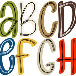 Scribble Letters PNG Set in 8 Colors, Alpine, Merino, Dark Beige ...