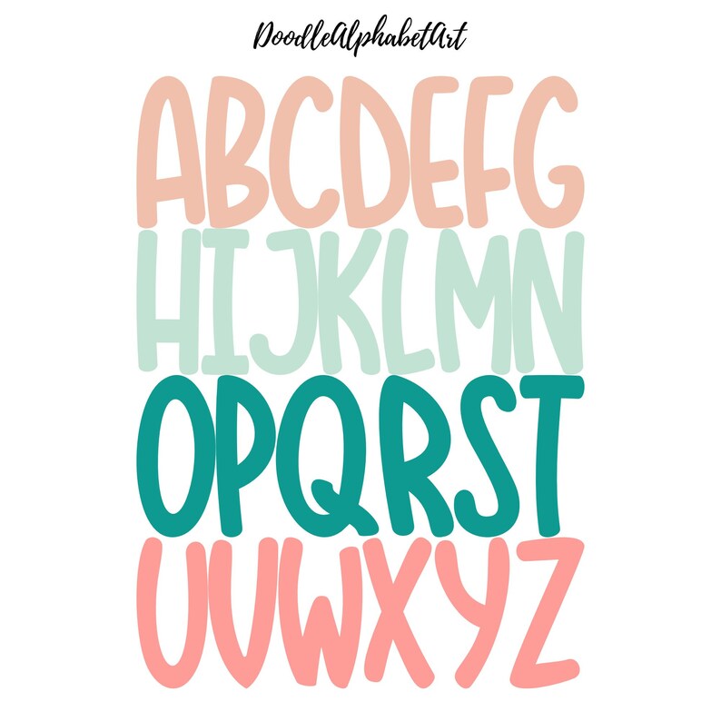 Boho Doodle Alphabet PNG Bundle: 10 Alpha Sets (digital Download) - Etsy