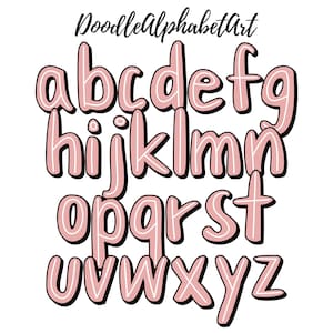 White Centerline Letters PNG in 10 Boho Color Palette, Block Shadow ...