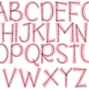 Scribble Letters PNG in 5 Colors, Clay Brown, Geraldine, Saffron Mango ...