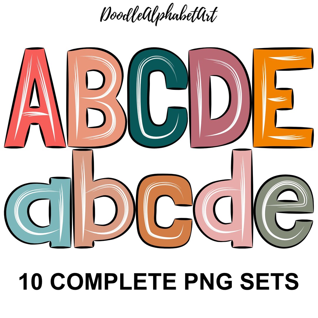 Boho Letters PNG, White Ink Brush Stroke Line Alpha Set PNG Bundle ...