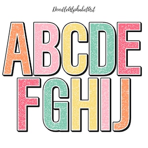 Grunge Retro Letters PNG, Teacher Color Palette, 5 Distressed ...