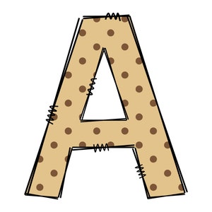 Chic-boho Patchwork Letters PNG, Hand Drawn Doodle Alphabet PNG Bundle ...