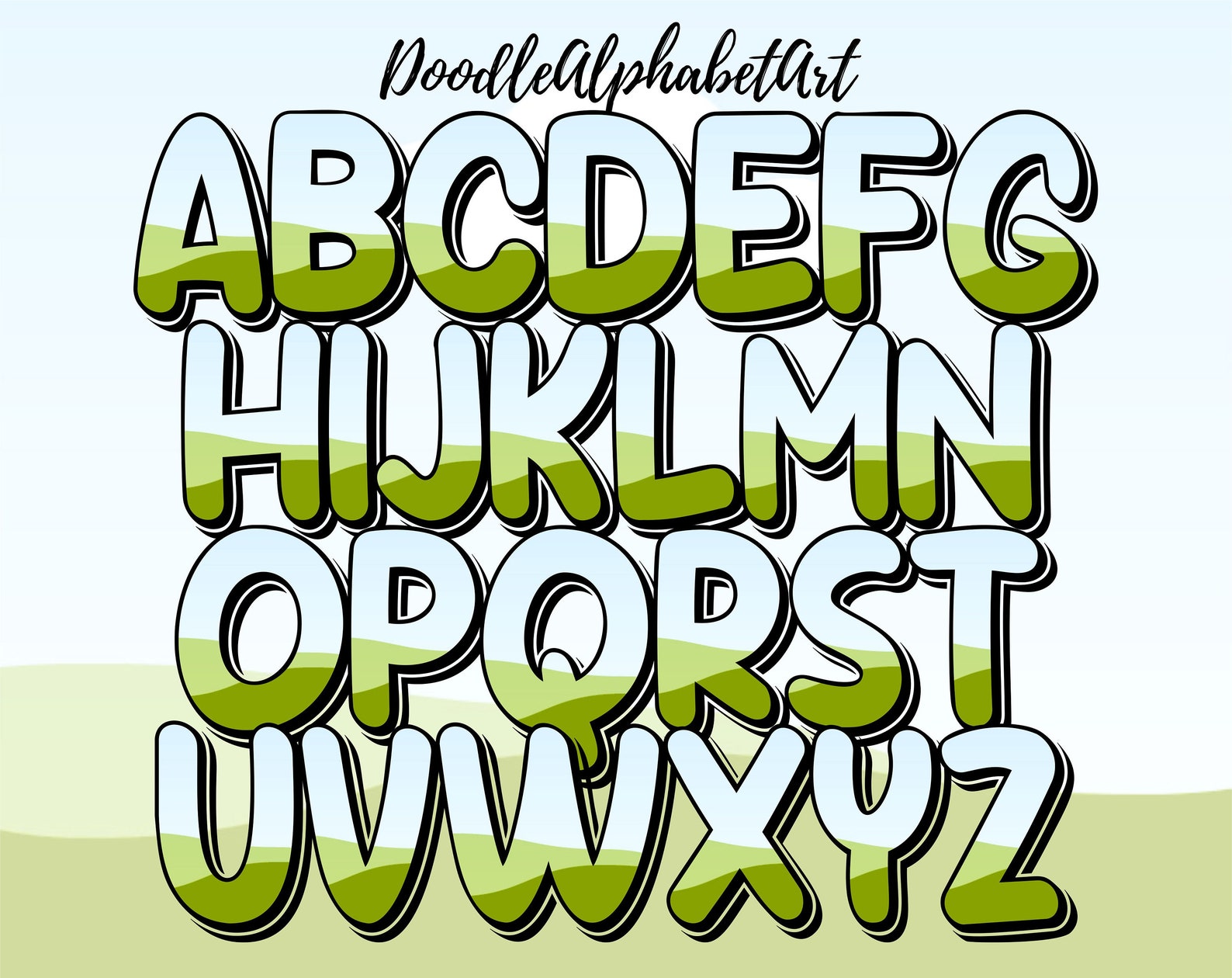 Retro Block Shadow Alphabet Canva Frames: Drag & Drop Template (digital ...