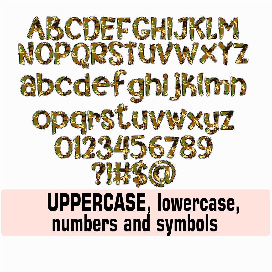 Camo Doodle Alphabet Letters PNG Bundle Sublimation Designs - Etsy