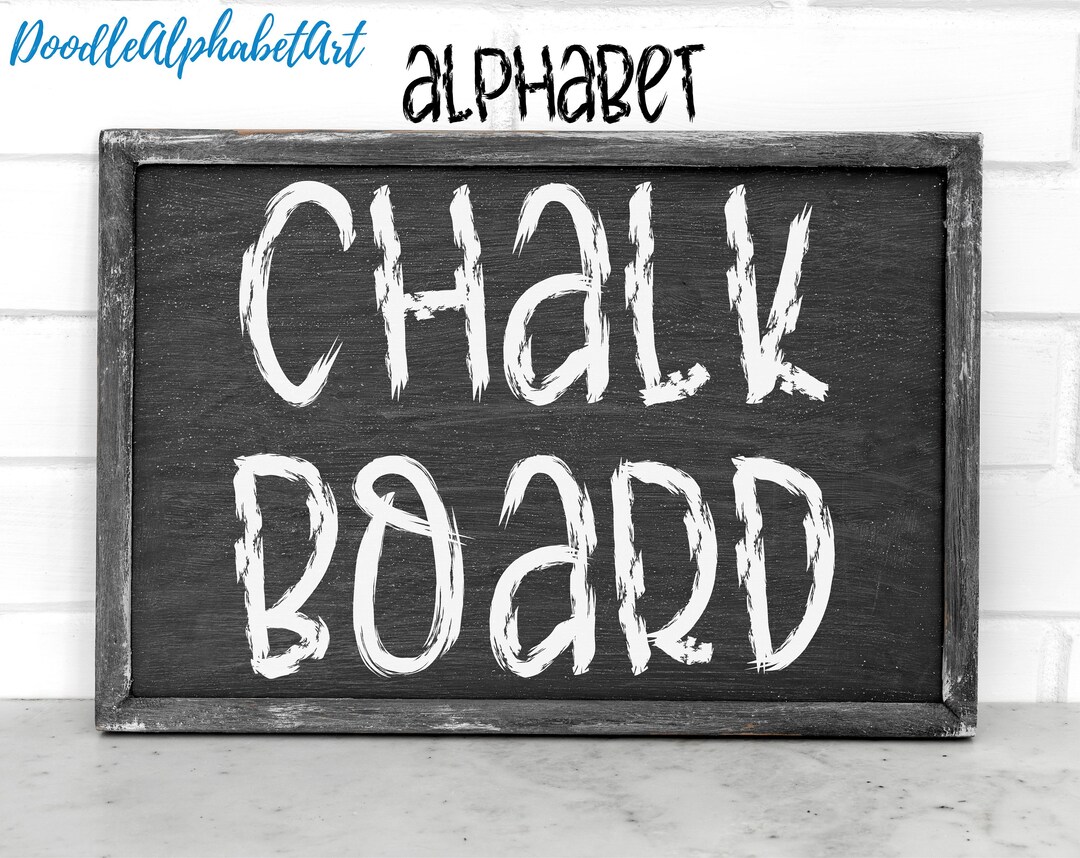 Chalkboard Alphabet Font PNG Clipart, Black and White Chalk Letters ...