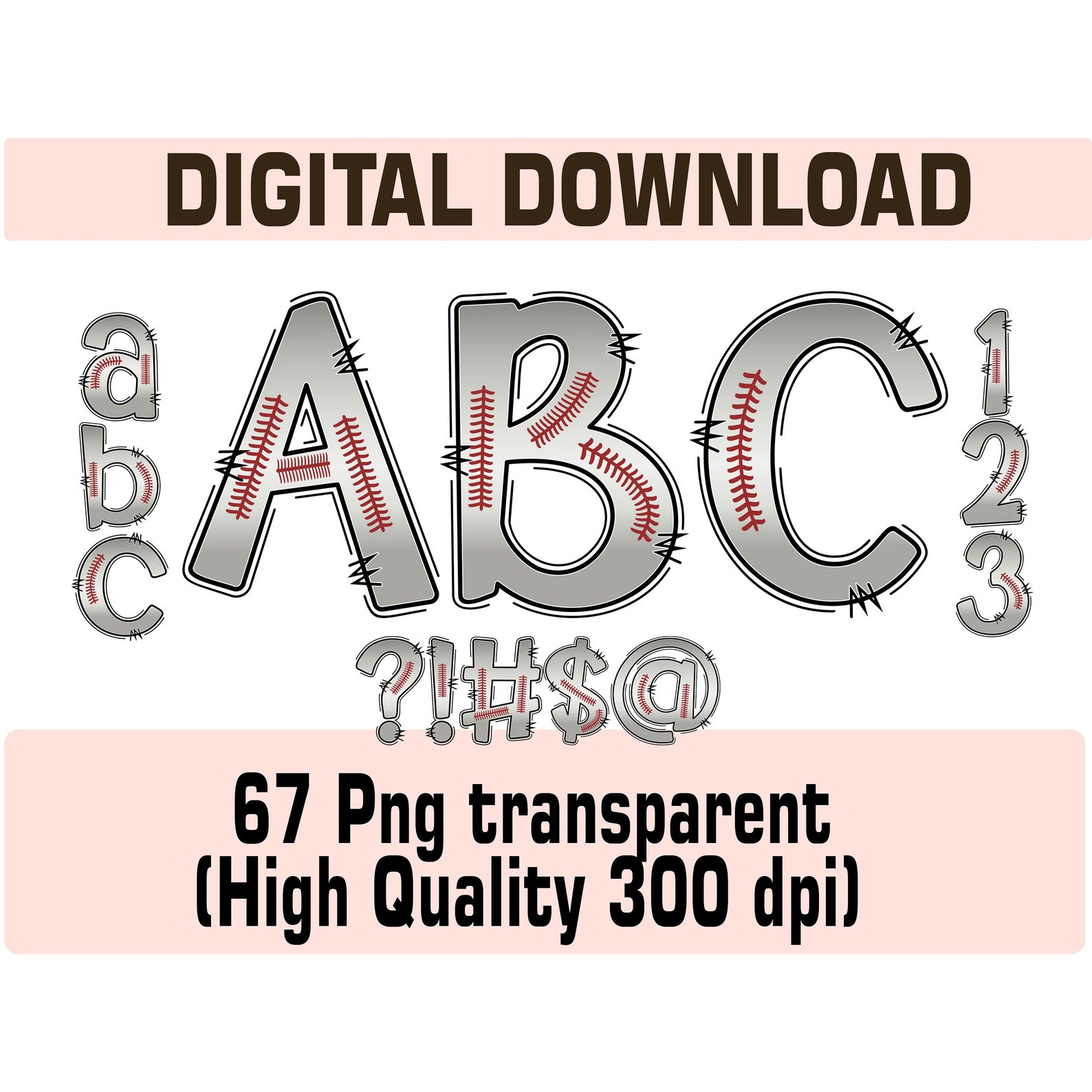 Baseball Doodle Alphabet Letters PNG Bundle Sublimation - Etsy