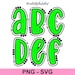 Outline Doodle Letters, Dots Blank Alphabet PNG SVG Bundle, Transparent ...