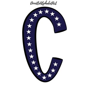 Patriotic Alphabet PNG: 4th of July American Flag Letters (digital ...