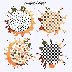 Fall Colors Dots Alphabet PNG Bundle: Artistic Backgrounds (digital ...