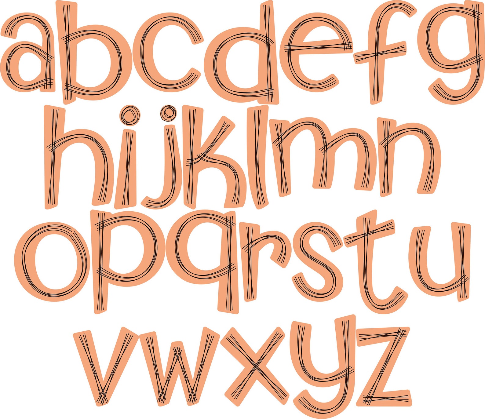 Scribble Letters PNG in 5 Colors Boho Desert Dreams Color - Etsy