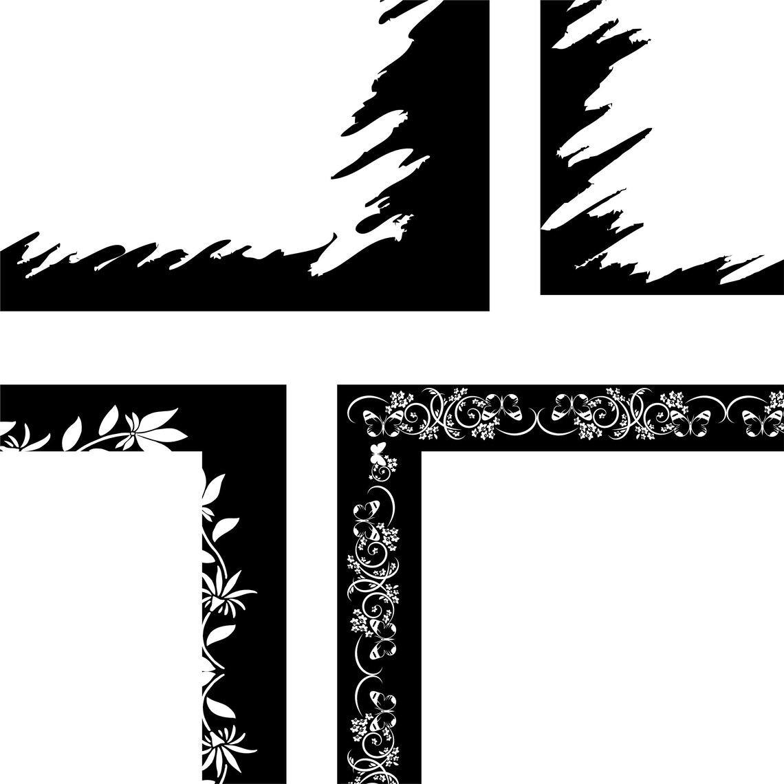 Black Border Frame Bundle PNG SVG EPS Pdf 20 Square Rectangle - Etsy