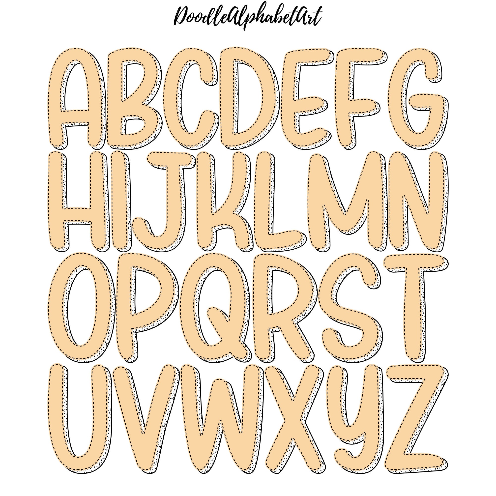 Pastel Dalmatian Dots Alphabet PNG Bundle: 8 Alpha Sets (digital ...